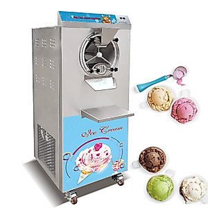 Mvckyi Commercial 40L/H Hard Ice Cream Machine, Fast Cooling Ice Cream Sorbet Making Machine, Stainless Steel Gelato Maker Machine Italian Gelato Batch Freezer for Restaurant Kitchen Equipment