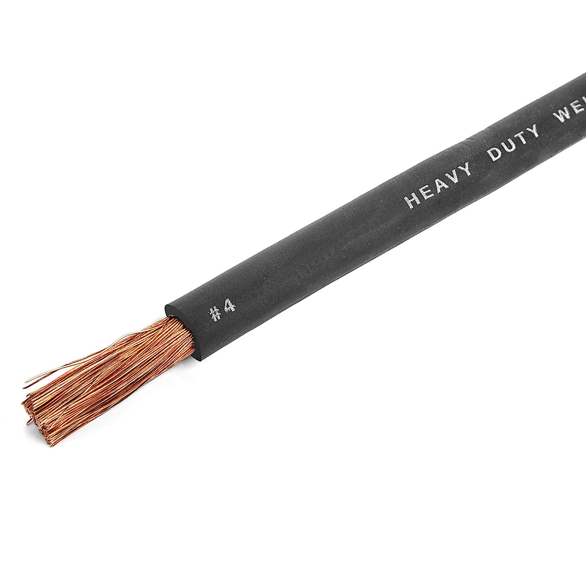 EWCS 4 Gauge Premium Extra Flexible Welding Cable 600 VOLT - Black - 20 Feet - Made in the USA