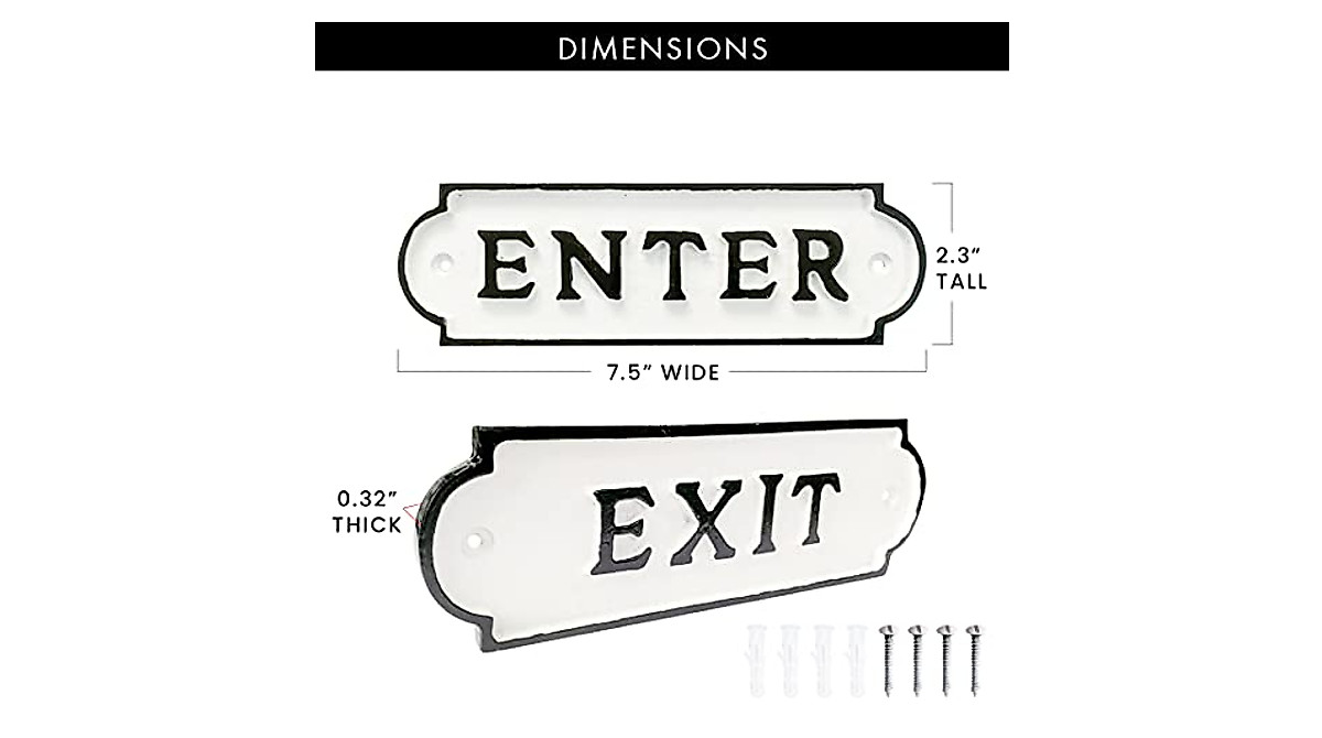 Ziolte Cast Iron Gate Sign Plates - Vintage Style