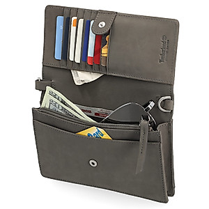 Timberland womens Wallet Purse RFID Leather Crossbody Bag, Castlerock (Nubuck), One Size US