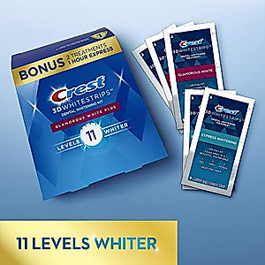 Crest 3D Whitestrips, Glamorous White, Teeth Whitening Strip Kit, 32 Strips (16 Count Pack) -Packaging may vary