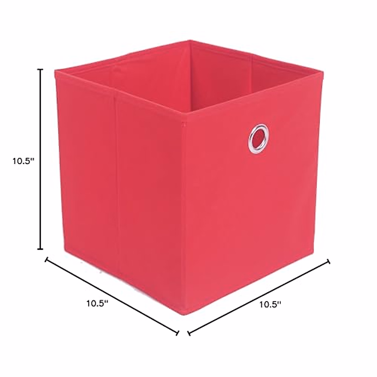 Amborido Storage Cubes Foldable Drawers Office Toys Room Organizer Cubby Clothes Fabric Kids Bins 6 Pack (Red)