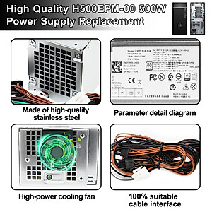 LXun Upgrad D500EPM-00 500W Power Supply Compatible with Dell Optiplex 7080MT 7070MT 7060MT 3050MT 3650 3670 5060 5090 G5-5090 3260 7080 XPS 8940MT 4FWF7 5K7J8 Y7R0X H500EPM-00 H460EBM-00 Power Supply