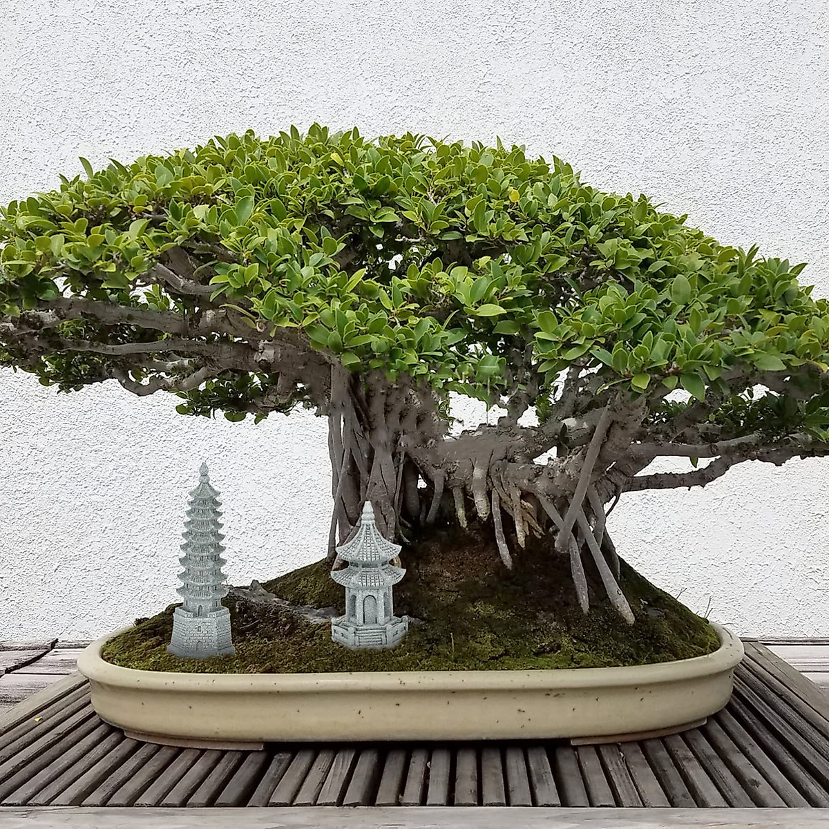 Happyyami Concrete Decoration 3pcs Pagoda Statue Model Miniature Appendix Concrete Micro Landscape Decoration