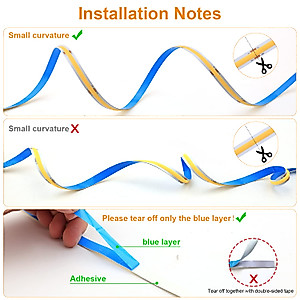 Smacen Battery Powered COB Led Strip Lights, 4.92Ft Battery Operated 6000K Cool White LED Strip Lights, High Brightness Flexible LED Tape Lights for TV, Cabinet, Bedroom, Party, Home DIY Decoration