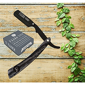 100 BLADES + Facón Professional Wooden Straight Edge Barber Razor - Salon Quality Cut Throat Shavette