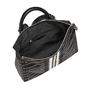 Fossil Women's Parker Faux Leather Convertible Small Backpack Purse Handbag, Black/Bone Signature Print