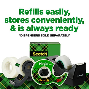 Scotch Magic Tape, 20 Rolls, Numerous Applications, Invisible, Engineered for Repairing, 3/4 x 1000 Inches, Boxed (810K20)