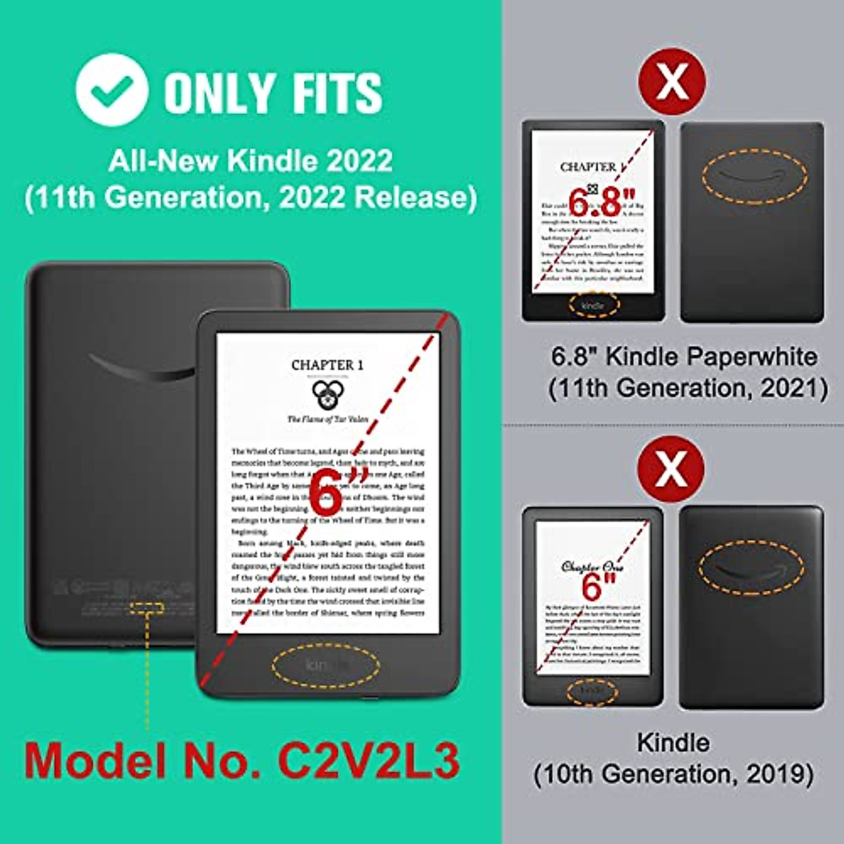 Fintie Stand Case for 6" All-New Kindle (2022 Release) - PU Leather Cover with Card Slot & Hand Strap for Kindle 2022 11th Generation Model No. C2V2L3 (NOT fit Paperwhite or Oasis), Lilac Marble