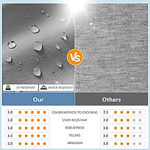 RoyalCraft Adirondack Chair Cushion Set of 2, Outdoor Rocking Chair Cushion High Back, Patio Chair Cushion with Ties, Waterproof Seat Cushion and Back Cushion,Gray