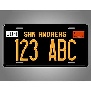 Custom GTA V San Andreas Black 1963–69 Replica Personalized Text Novelty Auto Tag