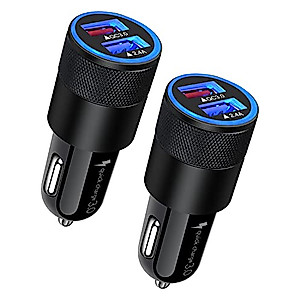 30w Car Charger, Quick Charge 3.0 Cigarette Lighter Adapter, 2 Port Fast Charging Car Plug for iPhone 15 Pro Max 14 13 12 XR X, Galaxy S24 Ultra S23 FE A25 A13 A24, USB Auto Cargador Carro for Travel