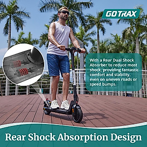 Gotrax APEX MAX Electric Scooter, 8.5" Pneumatic Tires, Max 19 Mile and 18Mph 350W Motor with Rear Single Shock, Bright Headlight and Taillight and Cruise Control, Foldable Escooter for Adult