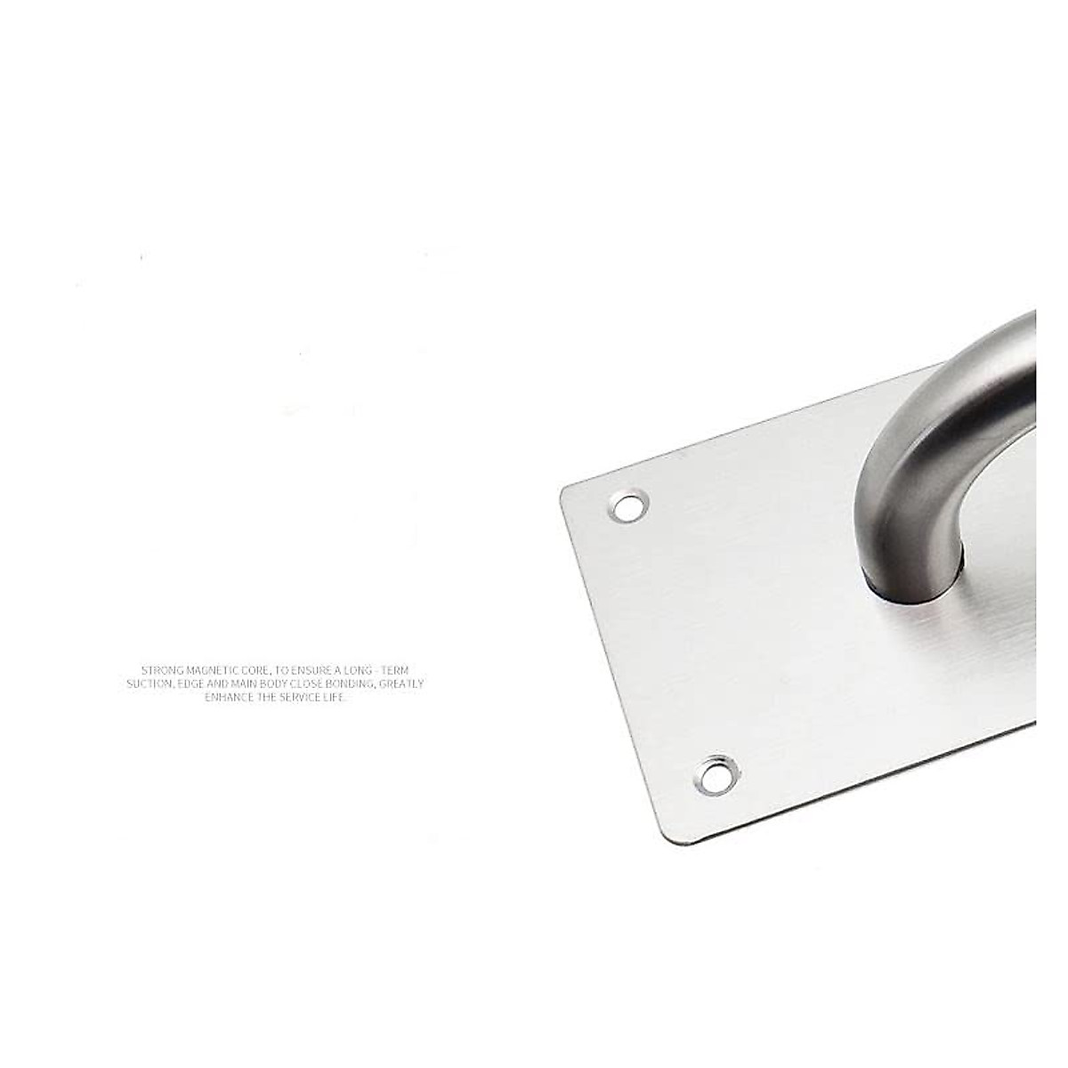 SUYA 12 Inches Push Pull Door Handles Premium Commercial Sliding Barn Door Handle Pull and Push Plate Hardware Set for Front/Back Door/Mark/Restaurant/High Traffic Areas,Satin Nickel Finished(2pcs)