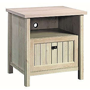 Sauder Costa Night Stand with Drawer in Chalked Chestnut, Chalked Chestnut Finish