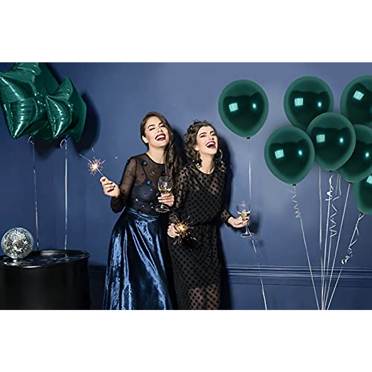 Treasures Gifted Fall Balloons Dark Teal Double Stuffed Balloons - Dark Emerald Green Layer Balloons 12 Inch Hunter Green Balloons - Dark Forest Green Balloons 36 Pack Autumn Party Decorations