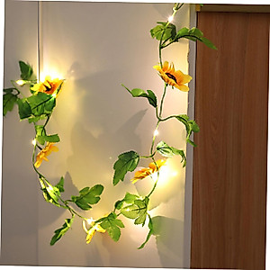 Abaodam 2 Pcs Sunflower Lighting Chain Sunflower Wreath Sunflower Outdoor Decor Sunflower Decor Led Artificial Sunflower Garland Flower Strip Light Sunflower Fairy Light Festival Ornaments