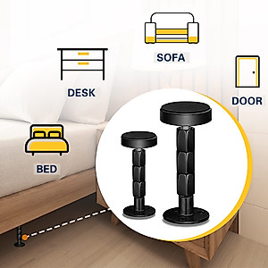 cosbur 4PCS Headboard Stoppers for Wall, Adjustable Bed Frame Anti-Shake Tool, Bed Wall Bumpers with Free Furniture Pads and Screws, Headboard Wall Protectors, Protect The Wall(1.18"-4.72")