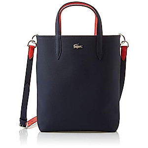 Lacoste womens Anna Vertical Shopping Tote Bag, Sinople/Navy Blue-aconit-white, One Size US