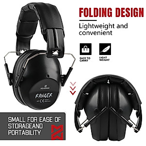 HEARMOR Shooting Ear Protection Earmuffs with Low Profile NRR 23 dB Noise Reduction Headphones for Gun Range and Hunting, Black