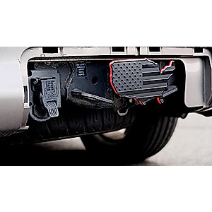 eVerHITCH USA Map Flag Metal Trailer Hitch Cover Heavy Duty for Trucks Cars SUV (Fits 2" Receiver, Black Map)