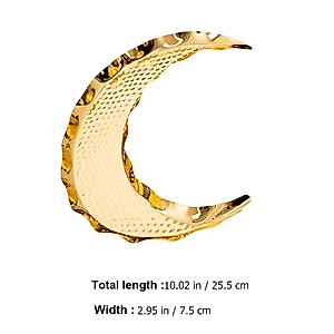 Eid Mubarak Decorations Moon Food Serving Tray Food Serving Plate Fruit Dessert Plates Dessert Food Storage Container Ramadan Muslim Islamic Party Golden Eid Mubarak Tray