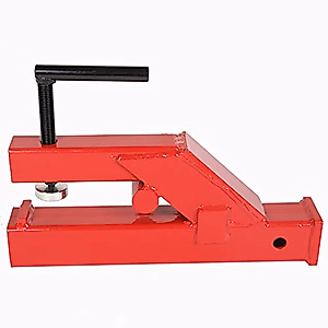 Clamp On Trailer Hitch 2" Receiver Ball Mount Bobcat Deere Tractor Bucket Red