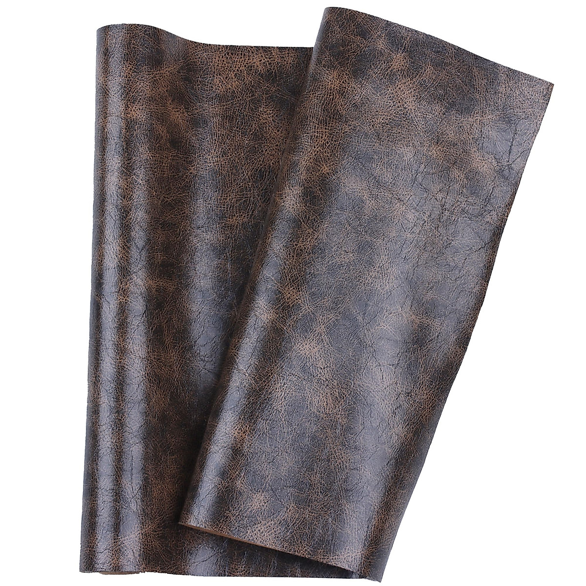 Faux Leather Fabric Soft 12"X53"(30cm x135cm) PU Faux Leather Sheets Suitable for Different Manual DIY Projects (Coffee Color)