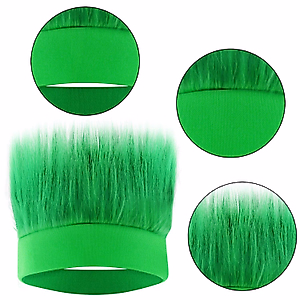 Sunshane 2 Pack Hairy Headband Crazy Hair Wigs for Mardi Gras Cosplay Sports Party and Spirit Day Accessory (Green)