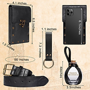 Magibag Renaissance Belt Pouch Waist Bag Pouch Skirt Hike Medieval Bag Ren Faire Costume Accessories for Halloween (Potion Bottle-Black)