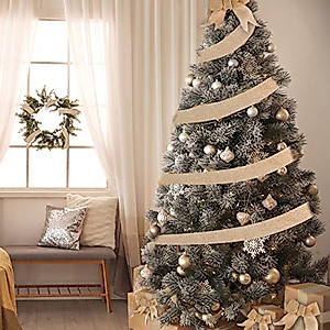 MuRealy Natural Burlap Ribbon - Jute Ribbon Wired Burlap Ribbon 2 Inch, Burlap Fabric Ribbon Roll of 10 Yards, Rustic Ribbon, Christmas Ribbon, Gifts Wrapping Ribbon, Burlap Ribbon for Crafts