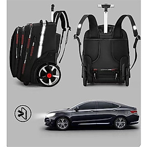 YWAOTRGY Quality Travel Rolling Backpack for Adults, 22 Inch Carry on Laptop Backpack with Wheels, Large Waterproof Roller Backpack, Wheeled Backpack for Business Relax Your Back (Black 22inch)