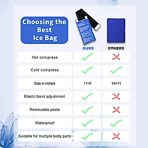 Gel Ice Packs for Injuries- Adjustable Wrap for Pain Relief Ice Pack+Heat Pack ， Non-Toxic Smooth Reusable, Support Rehabilitation, Flexible Therapy - Shoulder, Back, Knee, Neck, Ankle, Jaw & More,