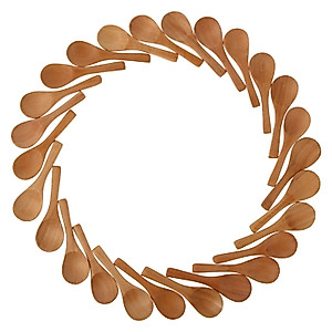 Boao 50 Pieces Small Wooden Spoons, 3.5'' L, Mini Nature Spoons Wood Honey Teaspoon Cooking Condiments Spoons for Kitchen Seasoning Jar Coffee Tea Sugar