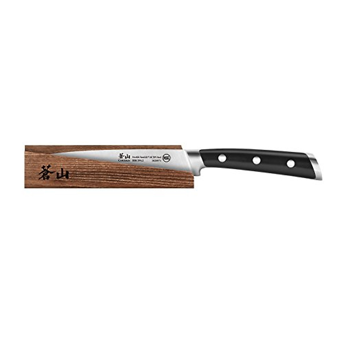 Cangshan TS Series 1020588 Swedish 14C28N Steel Forged 5-Inch Serrated Utility Knife and Wood Sheath Set