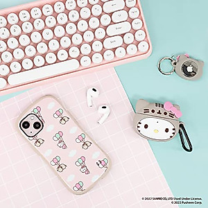 iFace Cute AirPods Pro/Pro 2 Case - Hello Kitty x Pusheen Silicone Character Figure Cover [Keychain Clip Included] [Wireless Charging Compatible]