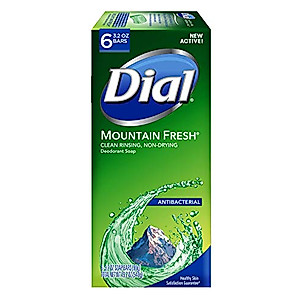 Dial Antibacterial Bar Soap, Mountain Fresh, 3.2 Ounce, 6 Bars