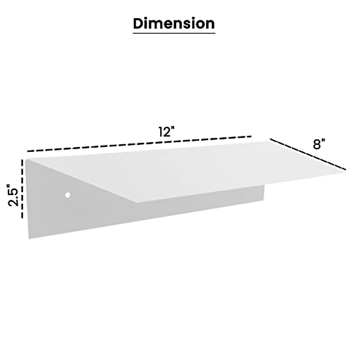 SIMOND STORE White Floating Shelves for Wall - 12" X 8" Small Floating Shelves - Metal Heavy Duty Floating Shelves Brackets for Gaming, Console, Playstation Shelf, Tv Shelf for Wall Mounted Tv