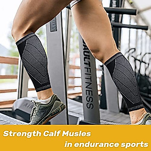 Calf Compression Sleeve Men-2 Pack Shin Splint Compression Sleeve - Lower Leg Compression Sleeve for Basketball Football Running Varicose Vein