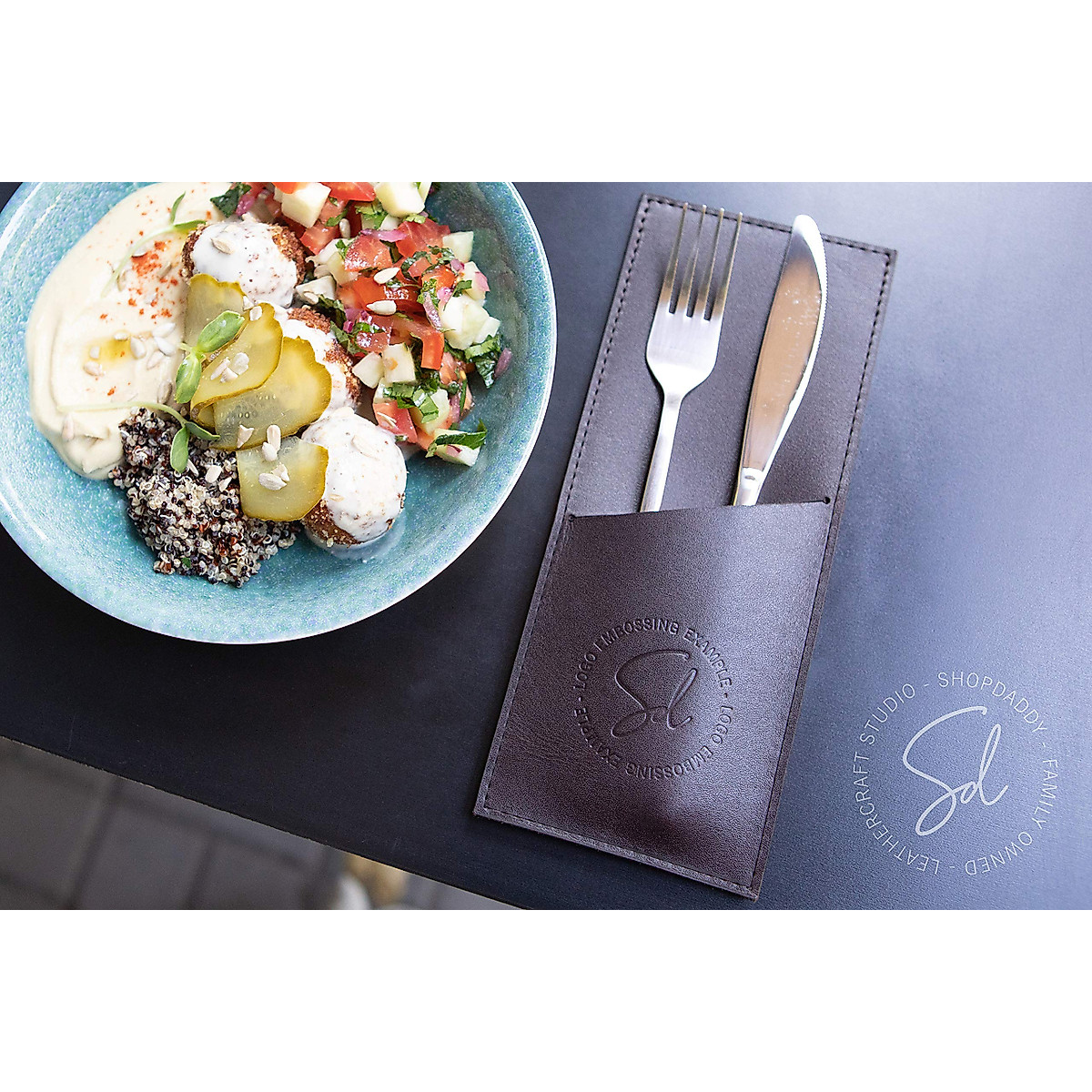 Custom Personalized Leather Cutlery Organizer-Utensil Holder, Utensil Organizer, Silverware Holder, Cutlery Holder, Spoon and Fork Holder, Silverware Sleeves, Flatware Holder, Cutlery Wrappers