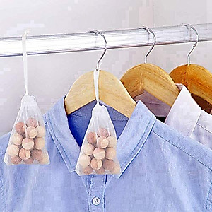 Tiamu Cedar Balls for Closets and Drawers Natural Cedar Balls for Clothes Storage 48PCs with 2 Satin Bags