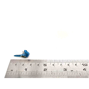 SSJSHOP Macaw Bird Micro Tiny Dollhouse Figurines Ceramic Hand Painted Animals Collectible Small Gift Home Garden Decor (Blue Pendent)