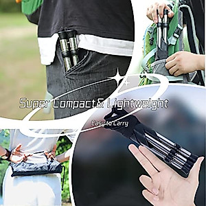 lucky cup Camping Stool Small Retractable Folding Chair Foot Rest Stainless Steel Compact Lightweight Backpacking Stool with Carry Bag 12.6X12.6X13.8 inches