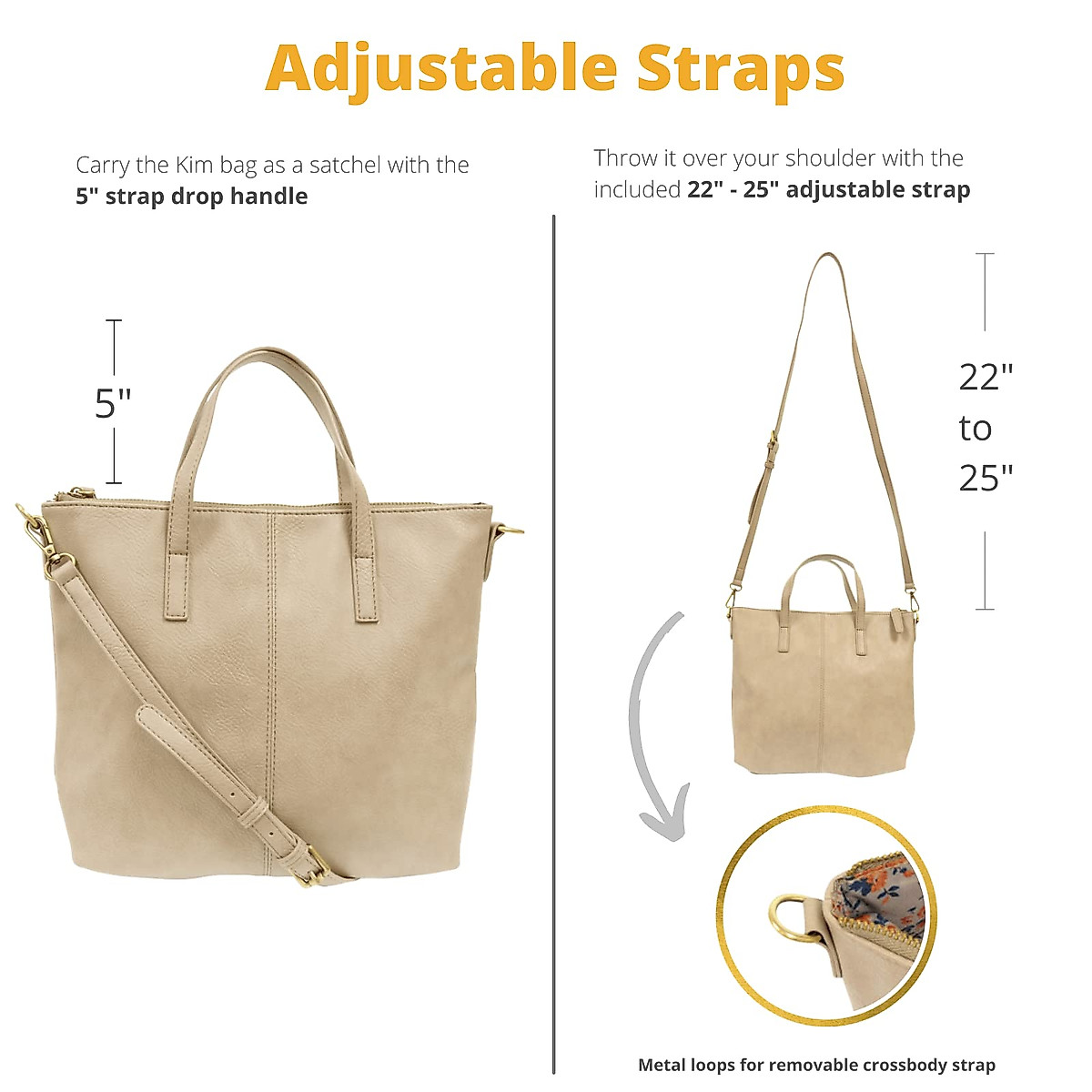 Joy Susan Women's Kim Top-Zip: Medium Tote Handbag