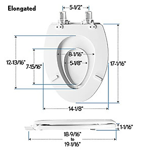 MAYFAIR 1888SLOW 000 NextStep2 Toilet Seat with Built-In Potty Training Seat, Slow-Close, Removable that will Never Loosen, ELONGATED, White