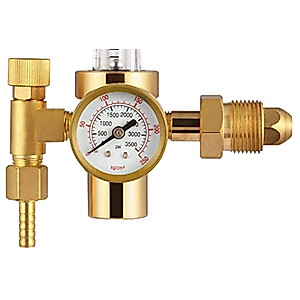 Argon Regulator,Flow Meter Gas Regulator Gauge for Mig Tig Weld,0-25lpm CGA-580 Copper Welding Gas Regulators Accessory
