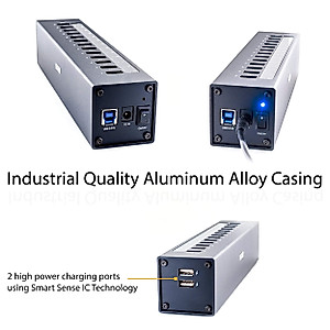 Dyconn PowerHub SuperSpeed 15 Port (13 Data/Charging + 2 Charging Only Ports) Industrial Grade USB 3.0 Hub with Mounting Brackets (HUBC13B)