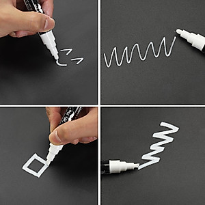 Mr. Pen- White Chalk Markers, 4 Pack, Dual Tip, 8 labels, White Liquid Chalk Marker, Chalk Markers, White Dry Erase Markers, Chalk Markers for Blackboard, Chalkboard pen, White Chalkboard Marker