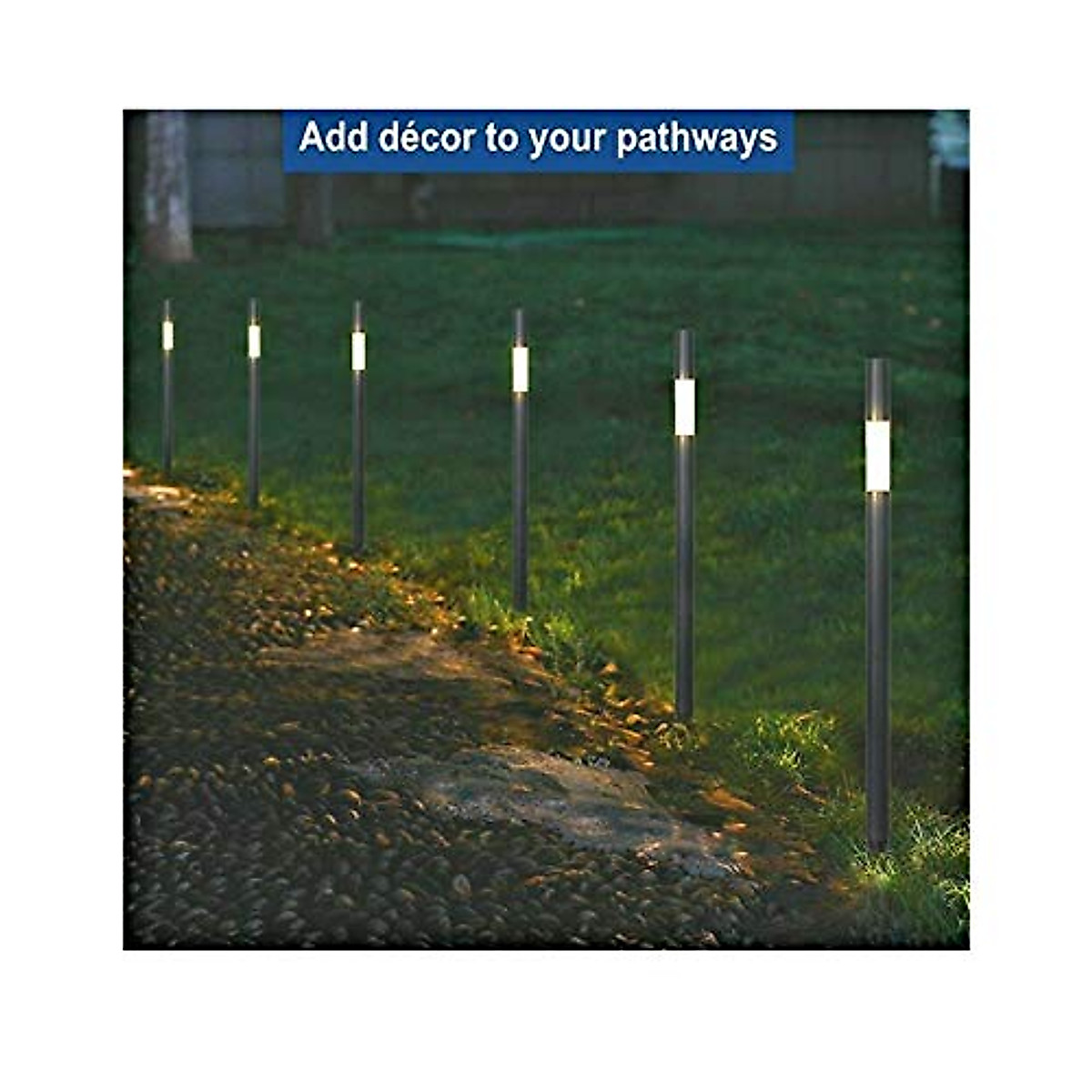 Westinghouse Solar Lights Outdoor LED Garden Path Lighting Waterproof Solar Powered Pathway Lights Decorative Landscape Lights for Garden Patio Lawn Courtyard Lane Walkway (8-Pack)