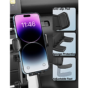 WAVECUER Cup Holder Phone Mount for Car, Phone Cup Holder for Car iPhone with Expandable Base, Compatible with iPhone Samsung All Phones (1 Pack)